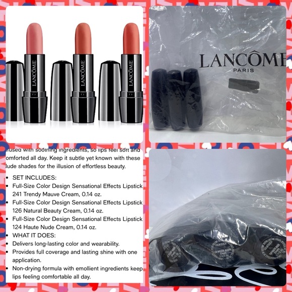 Lancome | Makeup | Lancme Color Designs Nude Lipstick Trio | Poshmark